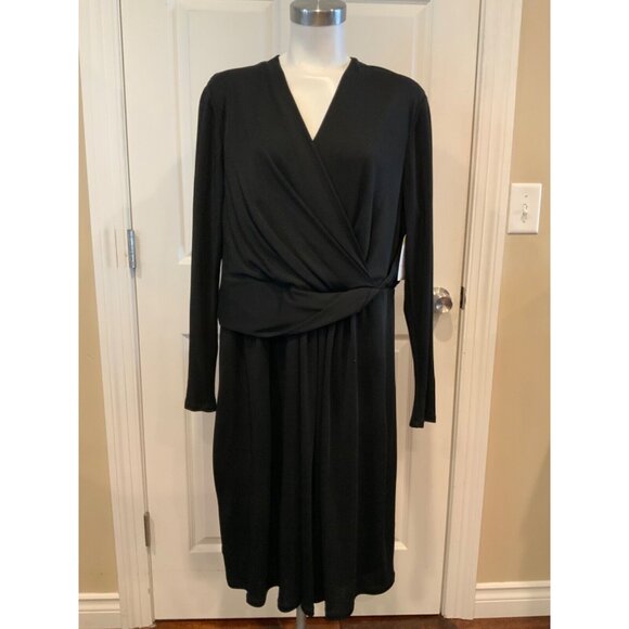 MM Lafleur | Dresses | Mmlafleur The Morgan Dress Black Knit Crepe ...